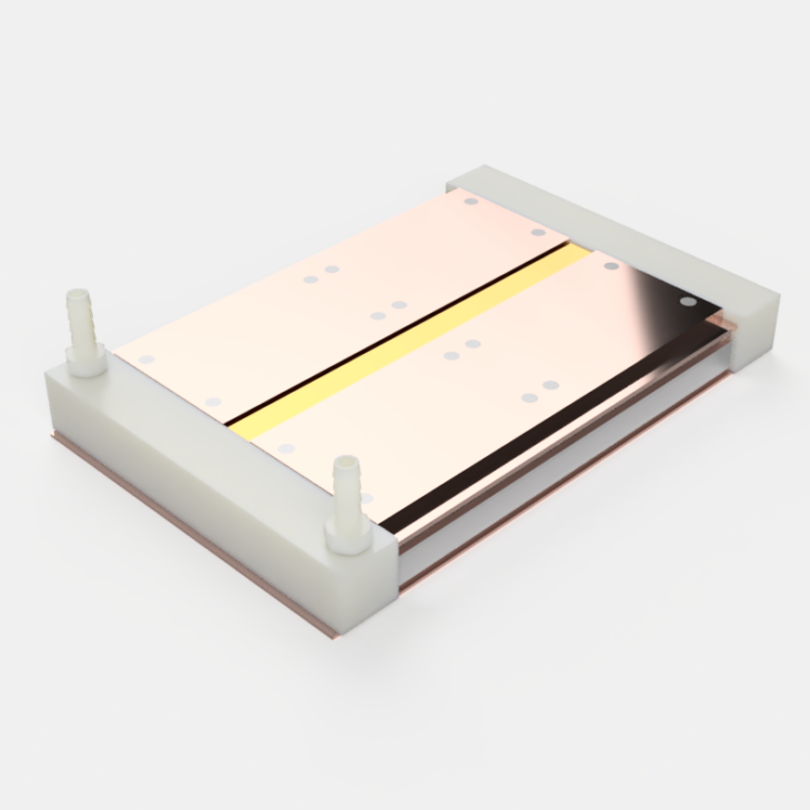 Peltier Cold Side Copper Chiller Block Subassembly - Applied Ion Systems