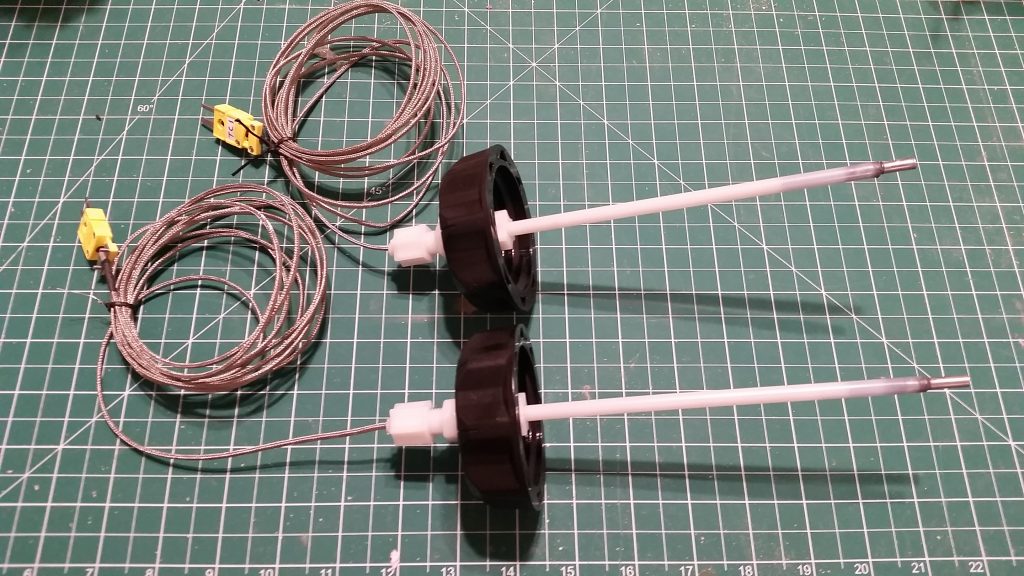 Cooling Tank Thermocouple Probes - Mounted to Caps - Applied Ion Systems