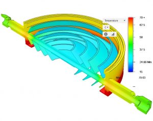 8in Baffle Cross Sectional View - Uncooled, 25C Ambient, 15C Diffusion Pump Cooling - Applied ...